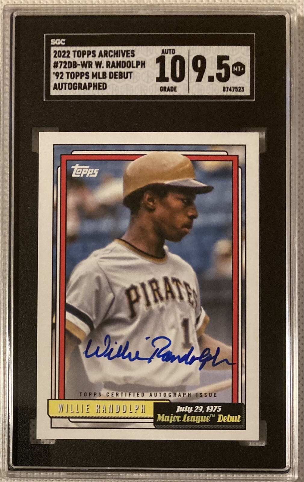 2022 Topps Archives - 1992 Topps MLB Debut Autographs #72DB-WR Willie Randolph (AU) for sale ...