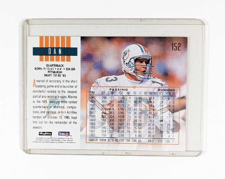 Dan Marino 1994 Skybox Impact #152 Miami Dolphins Football HOF | eBay