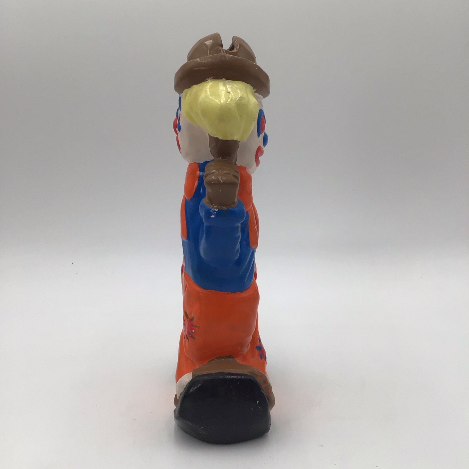 Vintage Handpainted Two Face Clown Figurine Happy Sad Orange Blue ...