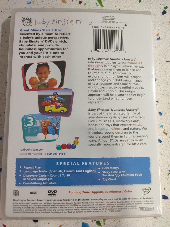 Baby Einstein DVD New Sealed Numbers Nursery AM Region NTSC ...