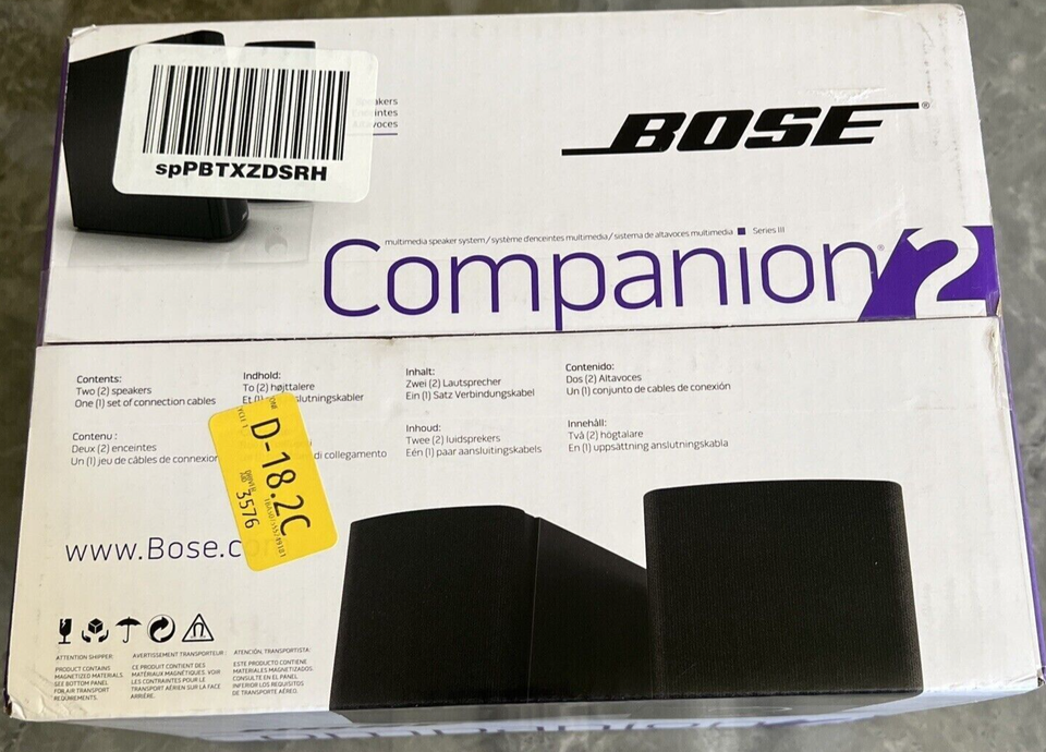Bose Companion 2 Series III Multimedia Desktop Laptop PC Speaker System ...