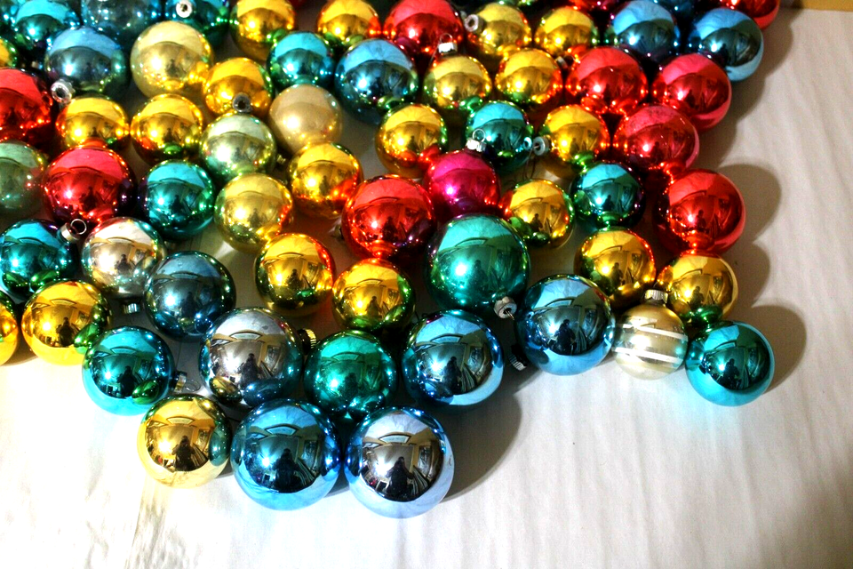 Vintage Christmas Ornaments, 83 Glass Balls, Sizes and Colors Vary | eBay
