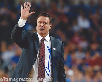 BILL SELF KANSAS JAYHAWKS COACH SIGNED 8X10 PHOTO COA B 2008 NATIONAL ...