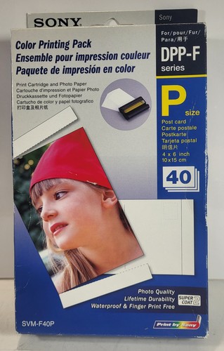 Sony Photo Printer Paper 40 Sheets W/ Color Ink Pack SVM-F40P Vintage ...