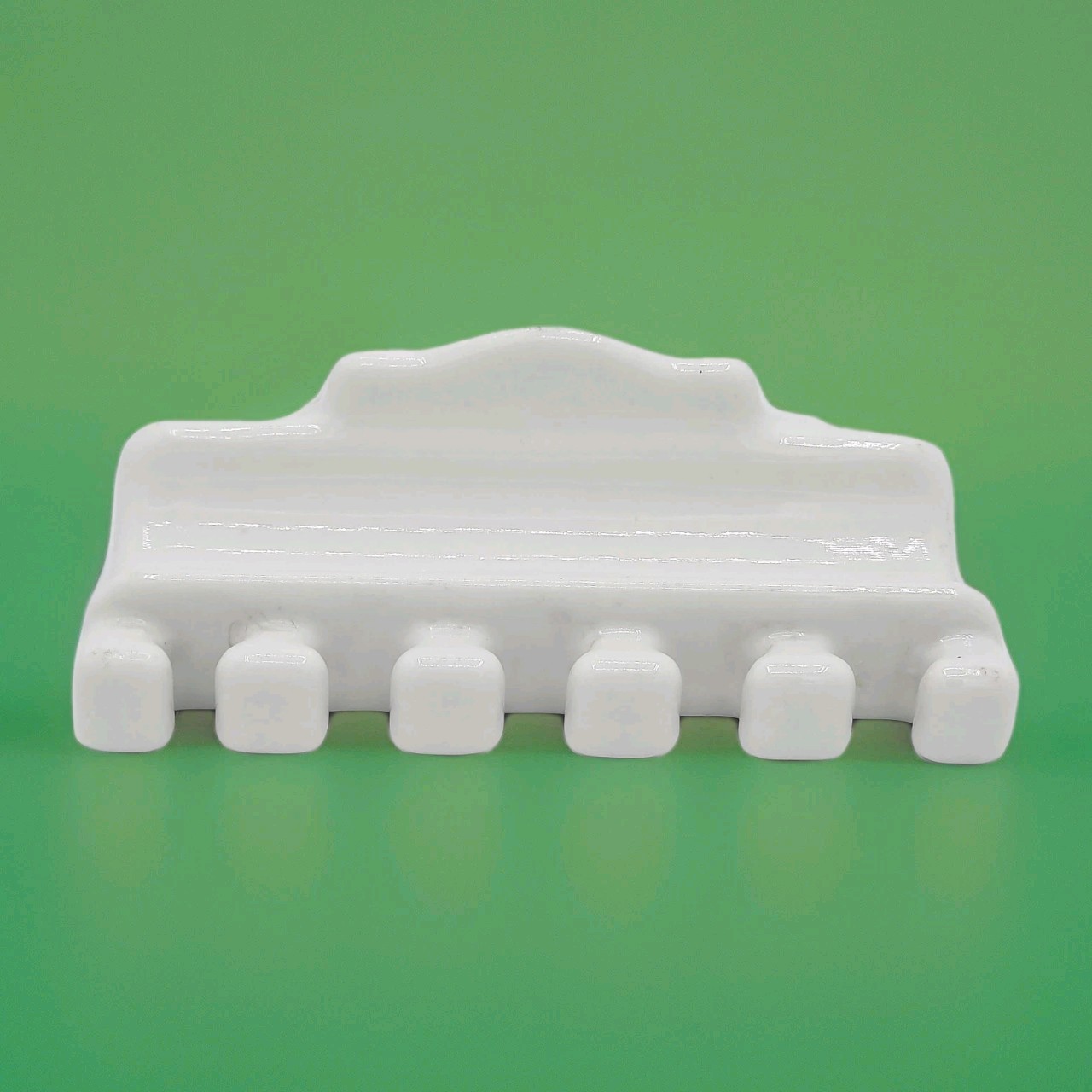 Antique Vintage Porcelain Wall Mount Toothbrush Holder, 5 Slots
