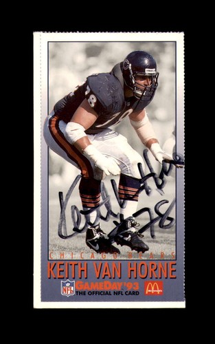 Keith Van Horne Signed 1993 Fleer McDonalds Gameday Chicago Bears ...