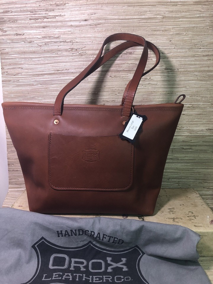 Orox Leather Co Leather Shoulder Tote Bag Handmade Purse Large Tan ...