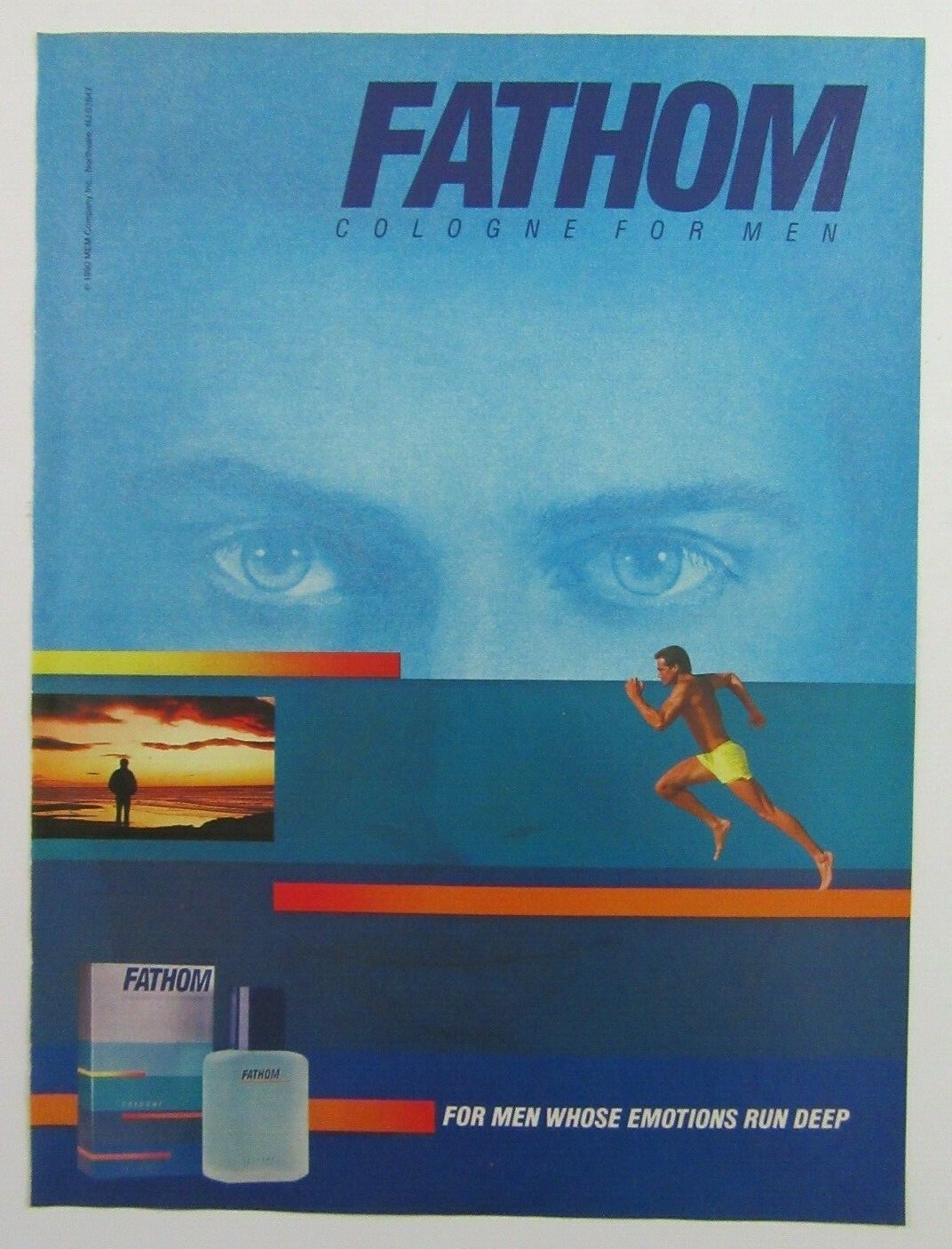 1990 FATHOM Cologne For Men Whose Emotions Run Deep Magazine Ad | eBay