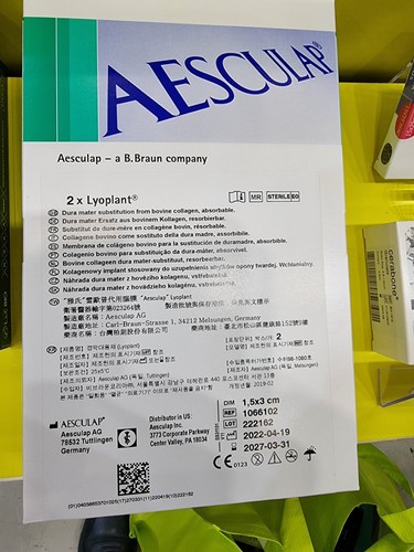 2pcs/box: Lyoplant Pure Collagen Implant 15mm*30mm Neurosurgery Dura ...