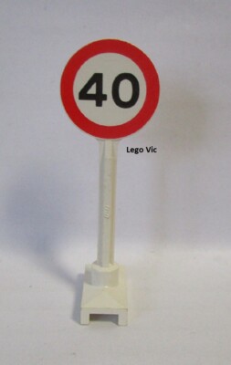 Lego 14pb04 City Road Sign Panneau Signalisation "40" 6306 1060 6549 ...