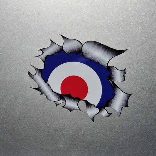 RAF MOD Target Roundel Ripped Open Metal Vinyl Sticker Decal For Car ...