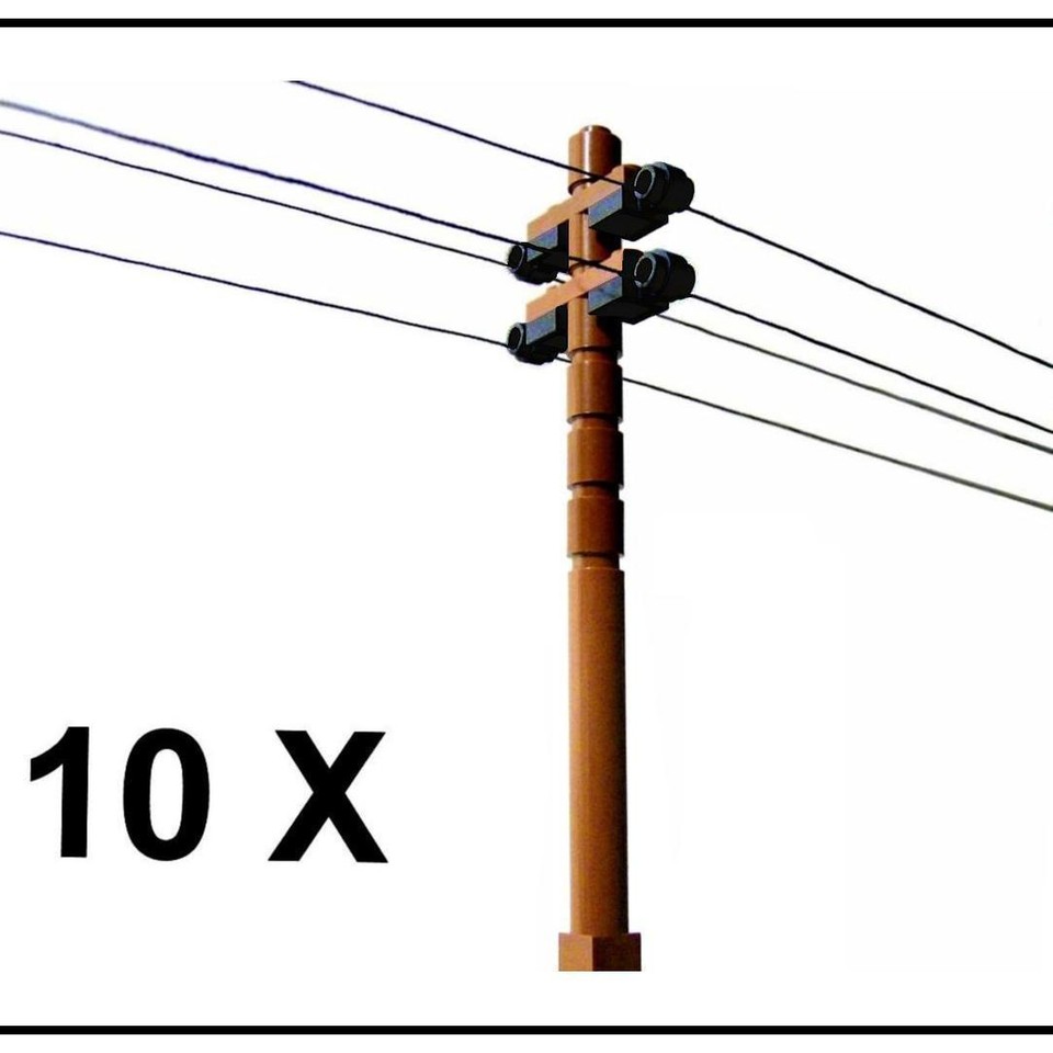 ☆NEW☆ 10 Lego City Train Town Telephone Power Lines Phone Poles 25ft ...