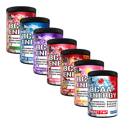 EVL BCAA Energy Pre Workout, Performance Enhancer w/ 5g of Amino Acids ...