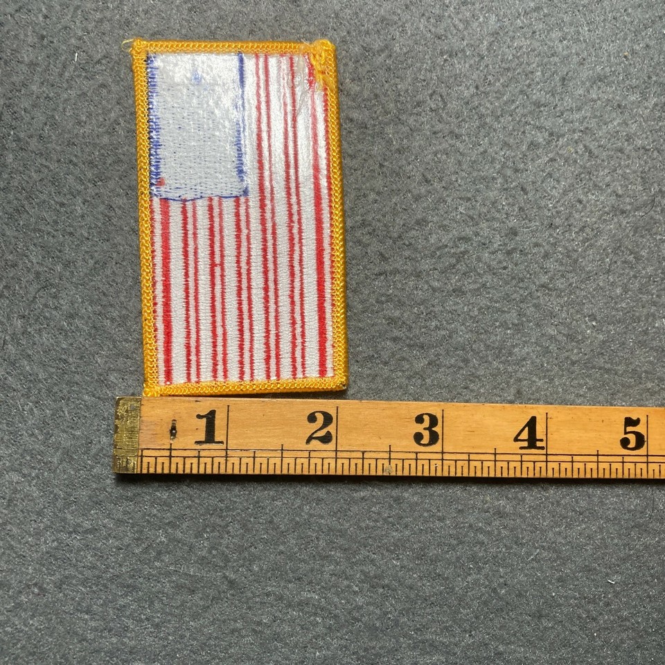 American Flag Gold Border Embroidered Patch | eBay
