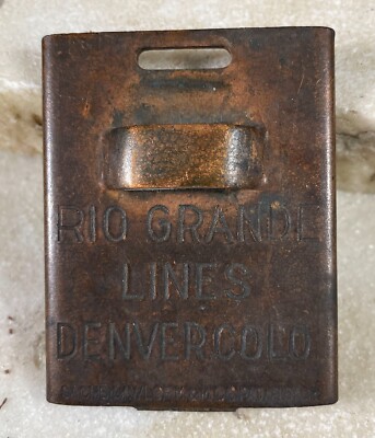 RIO GRANDE LINES DENVER COLORADO brass tag D&RG Railroad Sachs Lawlor M ...
