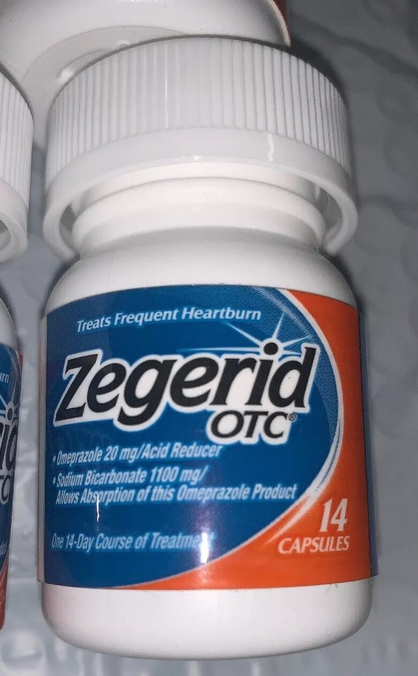 Lot of 12 Zegerid OTC Heartburn Relief 14 Capsules Per bottle 20mg 06/ ...