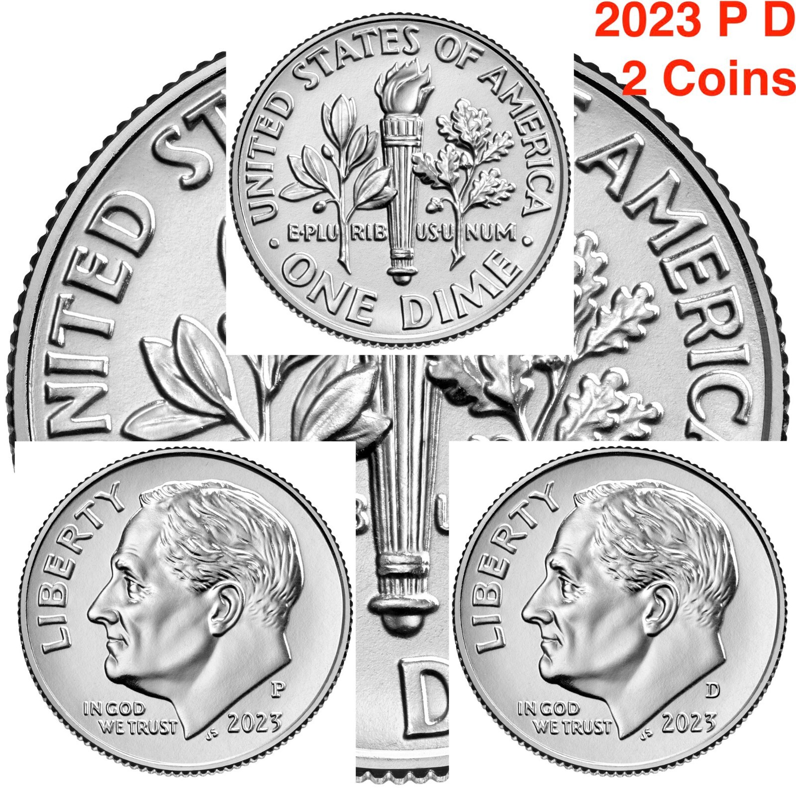 2023 P D Cent Nickel Dime US Mint Uncirculated Via PD BANK ROLLS 1¢ 5¢ ...