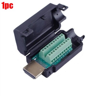 Hdmi Male 19P Plug Breakout Terminals Solderless Connector With Black ...