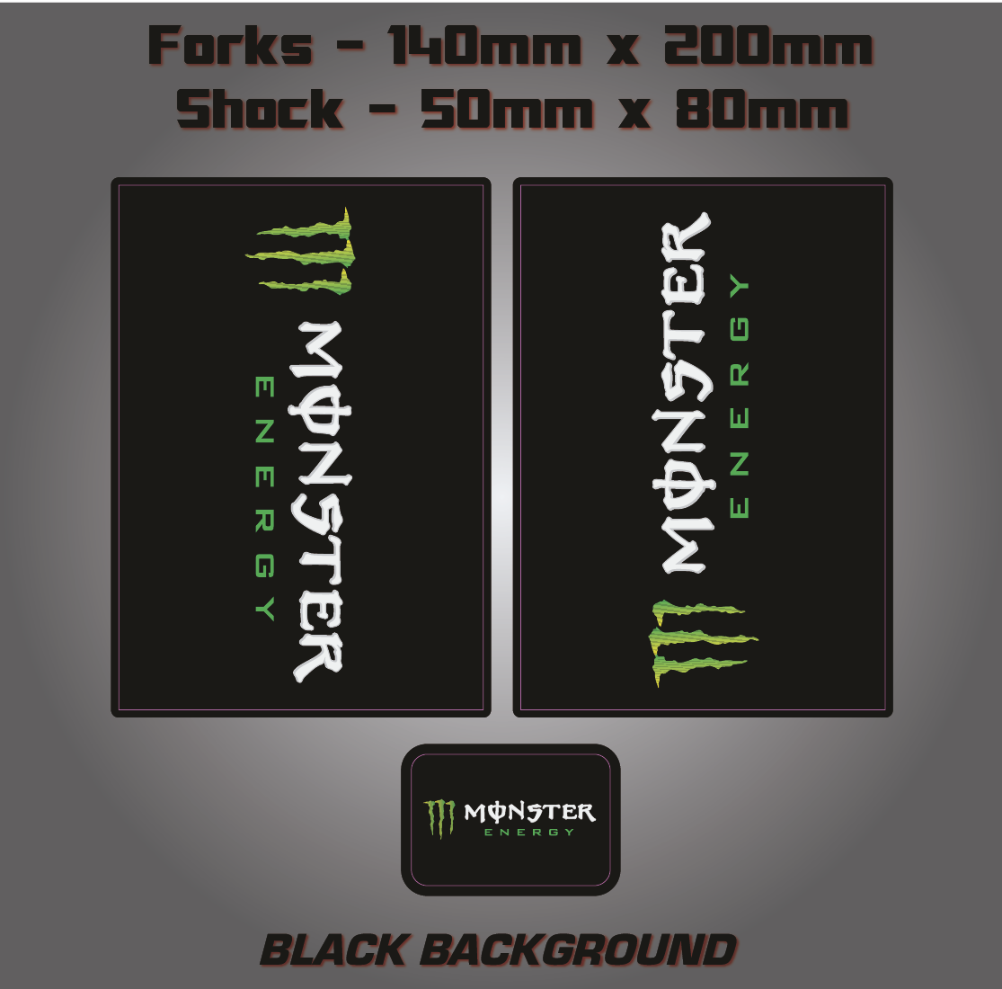 Motocross MX Fork Leg & Shock Decal Stickers BLACK BACKGROUND | eBay