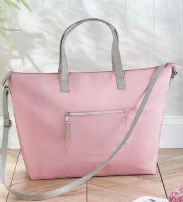 Avon Nylon Style Large Weekender Bag - Pink & Grey | eBay UK