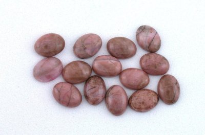 SIX 8x6 8mm x 6mm Oval Natural Rhodonite Cabochon Cab Gemstone Gem ...