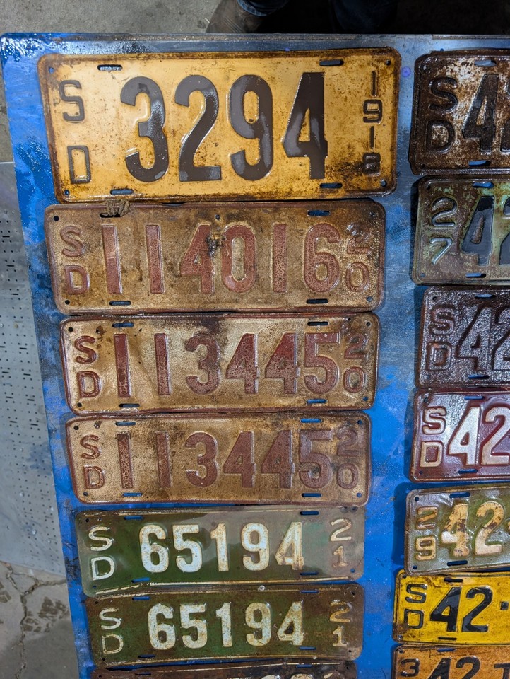 Vintage South Dakota License Plates Lot Collection SD Various Years and ...