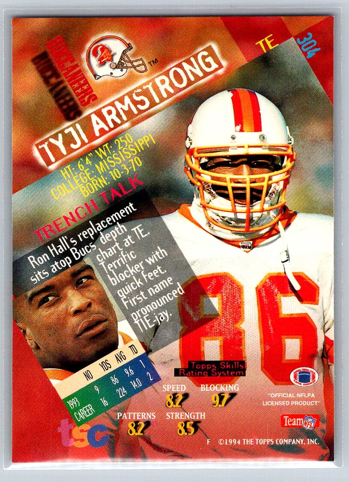 # 304 Tyji Armstrong Tampa Bay Buccaneers 1994 Stadium Club | eBay