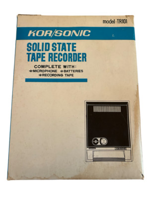Kor/Sonic Solid State Tape Recorder Model TR101 Vintage: New Old Stock ...