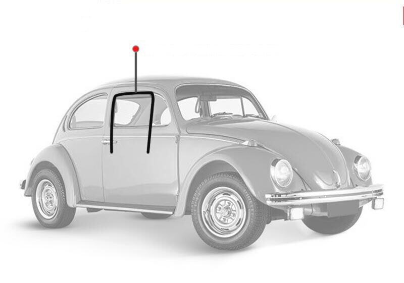 23" Short Vertical Vent Wing Felt Channel Pair 2pcs VW BUG Beetle T1 ...