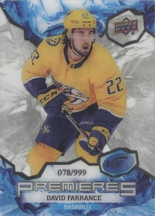 2021-22 Upper Deck Ice - Ice Premieres David Farrance #195 /999 (RC ...