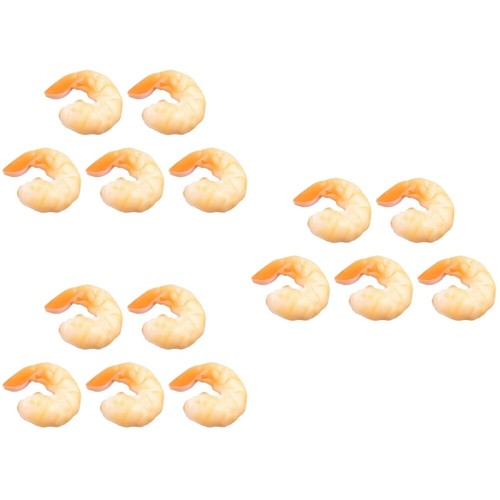 Set of 3 Simulated Shrimp Toys Child Plastic Mini Figures for Kids ...