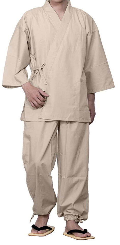 Japanese Traditional Working Wear Samue Clothing Relax Wear Polyester ...