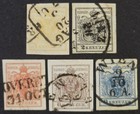AUSTRIA 1850-1854 Used Imperf Complete Set of 5 Michel #1-5 Unchecked ...