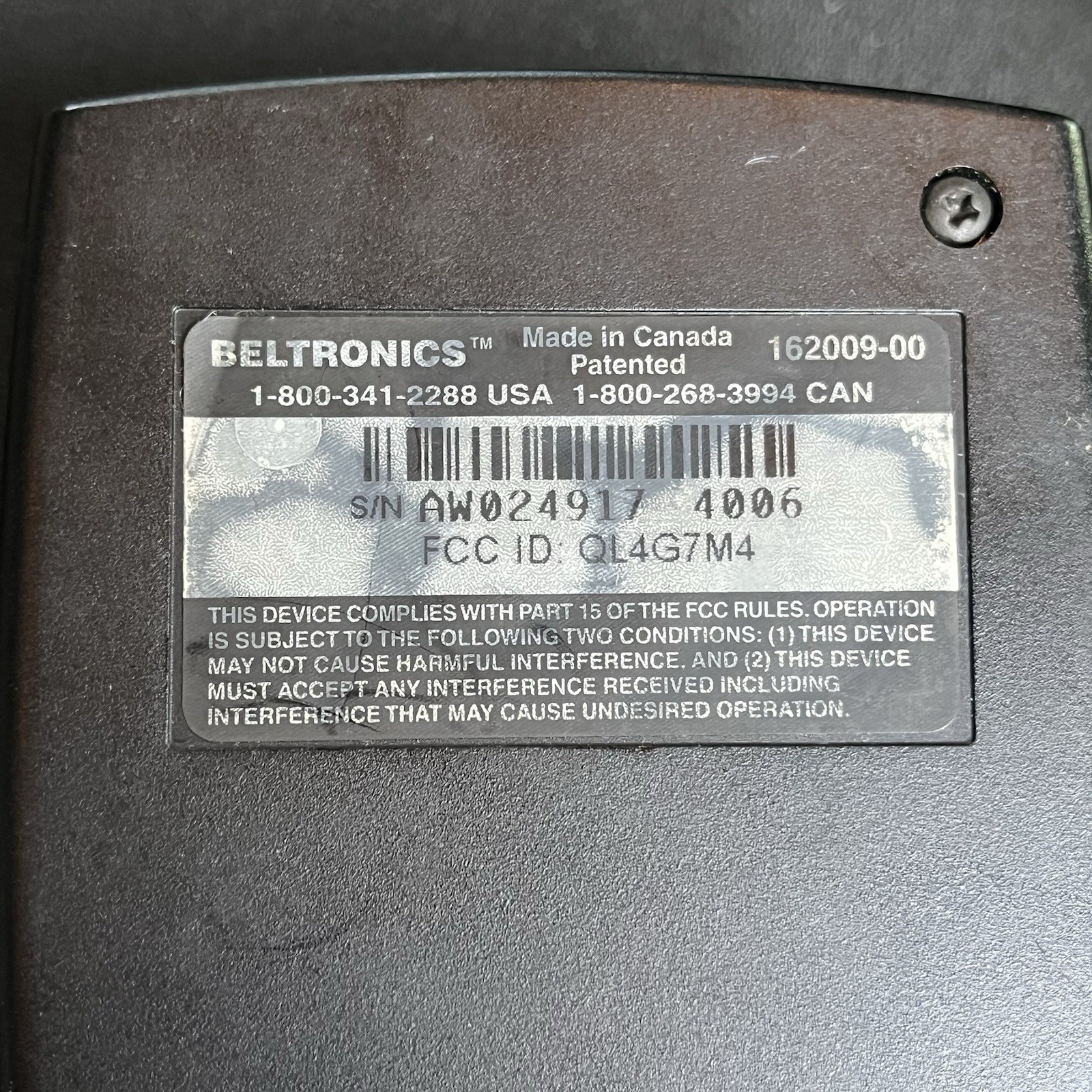 Beltronics Vector 955 Radar Detector w/ Cigarette Lighter Charger Cord ...