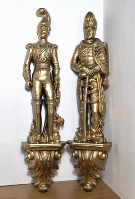 1965 BURWOOD MEDIEVAL Soldiers Knight Gothic 24” Wall Hanging decor ...