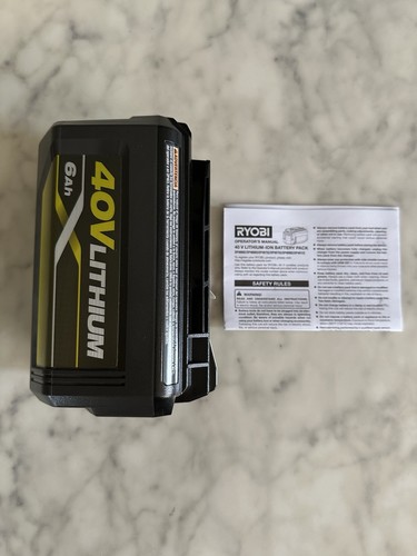Ryobi 40V 6Ah Lithium Ion High Capacity Battery UN3480 Genuine! BRAND ...