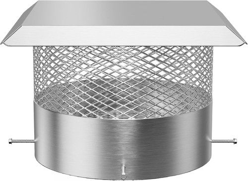 Round Chimney Cap Cover Stainless Steel Rain Guard Bolt-On Flue Vent ...