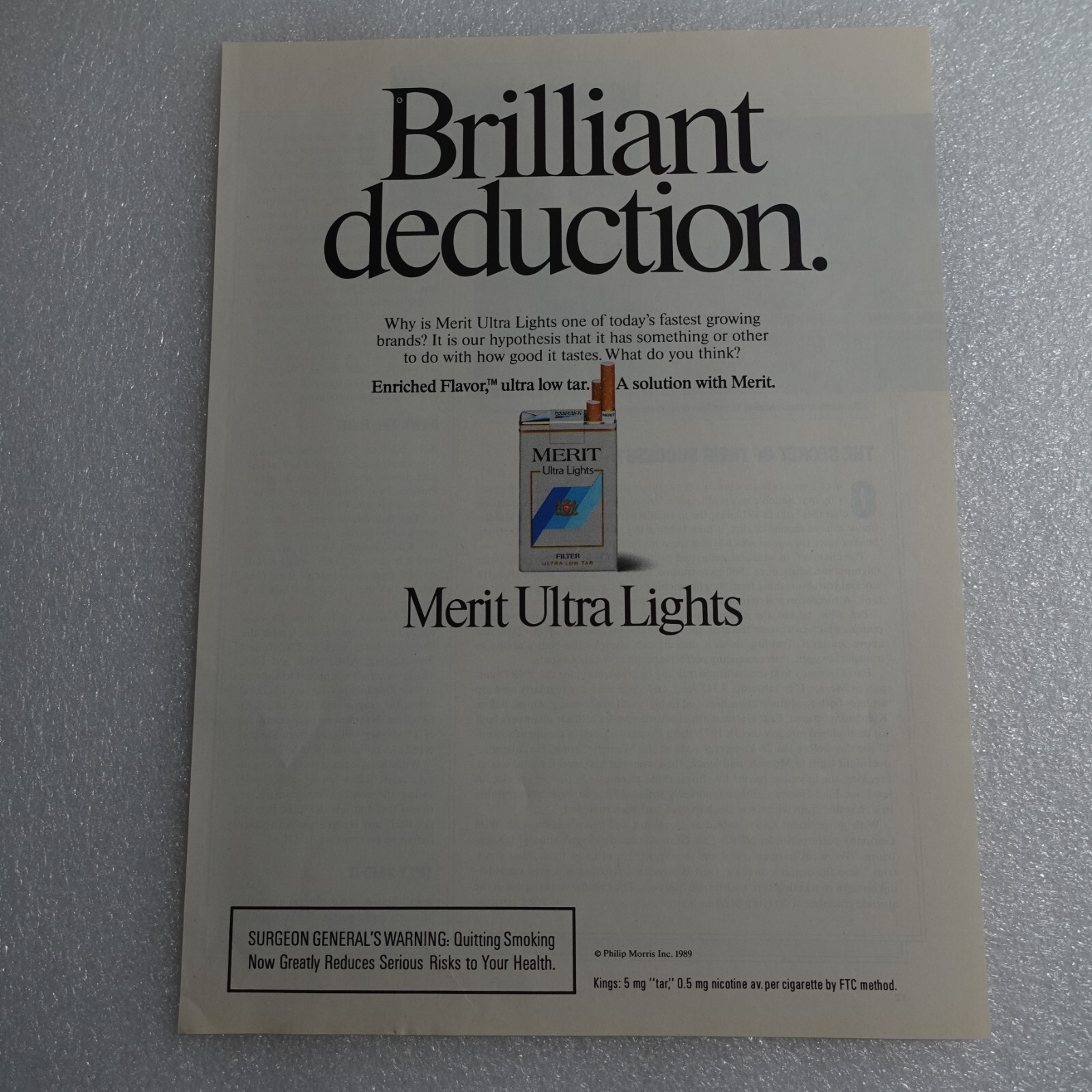 Vintage Print Ad Merit Ultra Lights Sports Illustrated Mar 12, 1990 | eBay