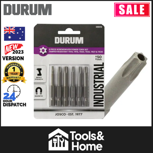 DURUM TR10-TR30 x 50mm Torx Security Power Screwdriver Bits - 6 Pieces ...