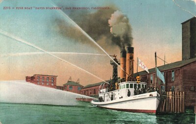 Postcard Fire Boat David Scannell San Francisco California | eBay