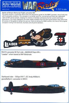 Kits World Decals 1/32 AVRO LANCASTER B.III Battle of Britain Memorial ...