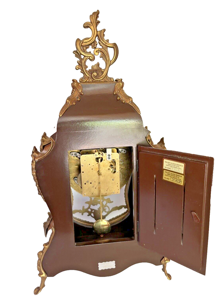 Table Clock Pendulum Key Working VINTAGE ANTIQUE ITALY GERMAN Movement ...