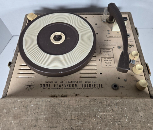Vintage 1960s Audiotronics 4-Speed RPM Record Player 300T Classroom ...