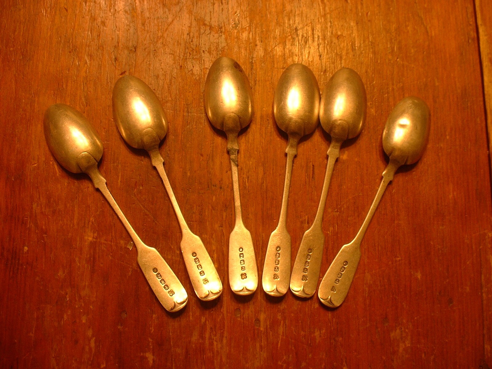 Set of 6 Antique Exeter Sterling Spoons b Josiah Williams & Co. Date ...