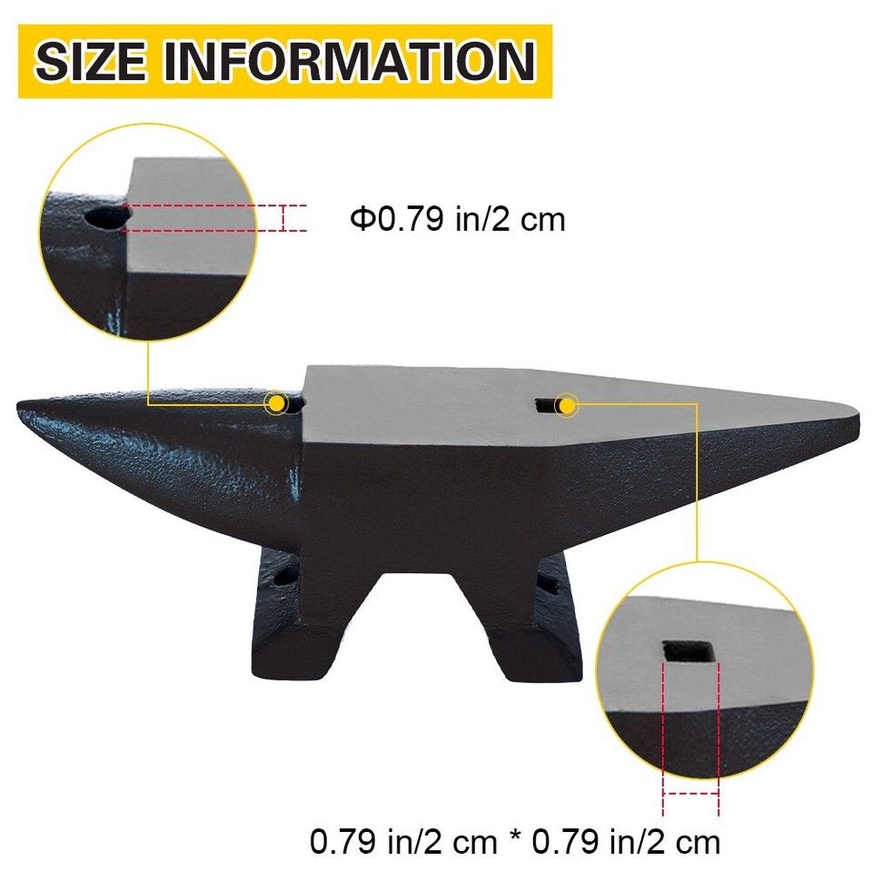 Single Horn Anvil, Cast Iron Anvil Blacksmith Withstands Heavy Blows ...