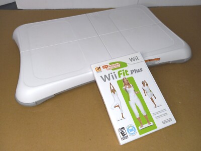 Wii Fitness Balance Board + Game + Workout Mat + Battery Pack + Stretch ...