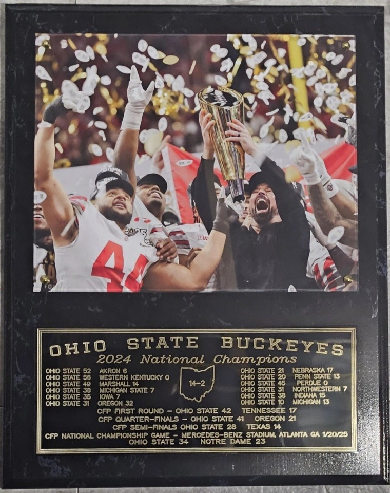 3 Ohio State Buckeyes 2002, 2014, 2024 National Champions 12" X 15 ...