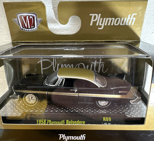 1958 Plymouth Belvedere Classic M2 Machines R89 25-16 Black/Gold Great ...