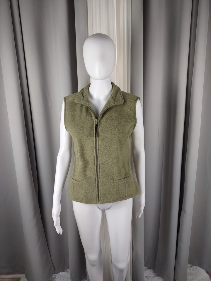 New York & Company NY Jeans Women’s Olive Green Full-Zip Fleece Vest ...