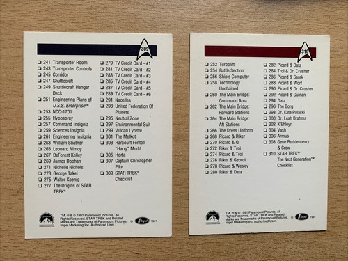 Restposten 129 Star Trek Serie 2 Karten 1991 Paramount Pictures restposten-129-star-trek-serie-2-karten-1991-paramount-pictures